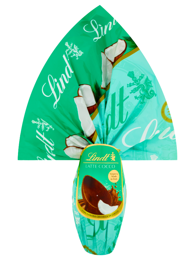 Lindt Uovo Latte Cocco con Cioccolato al Latte e Granella di Cocco 240g ...