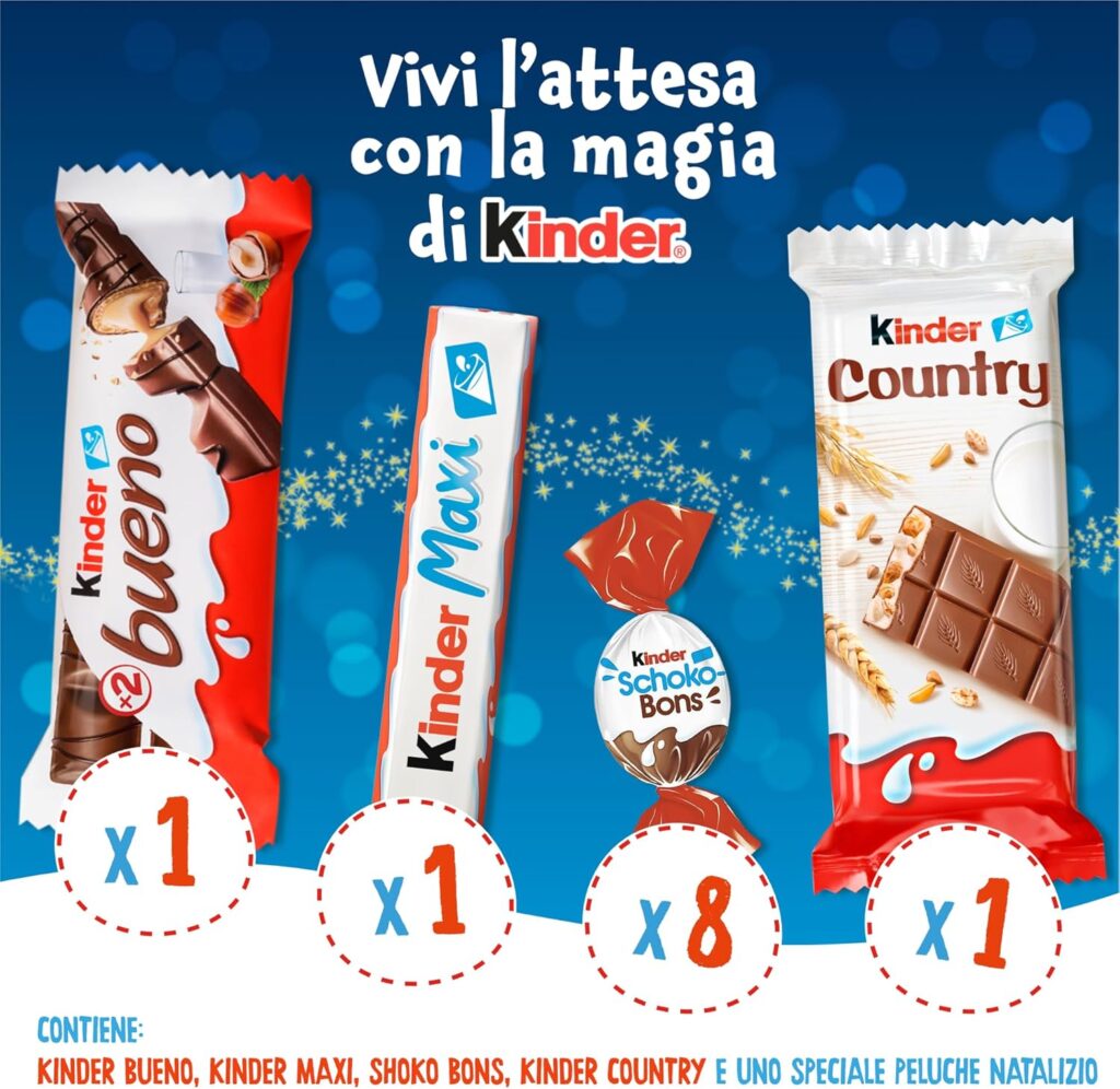 Kinder Maxi Mix Peluche ELFO Natale 133g | Caiya Delicious