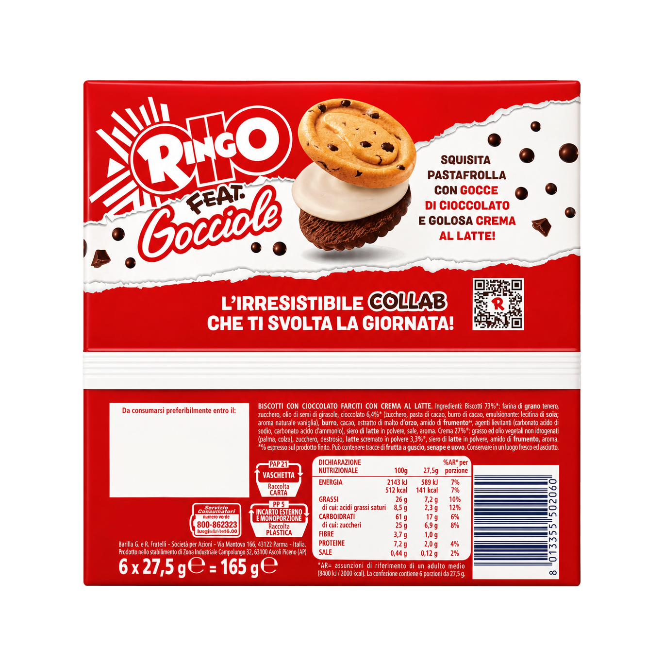 Ringo feat. Gocciole Biscotti Farciti 165g | Caiya Delicious